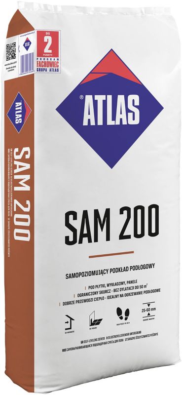 Atlas SAM 200 selvnivellerende gulvspartelmasse 25 kg – BRDR. KOMPLET